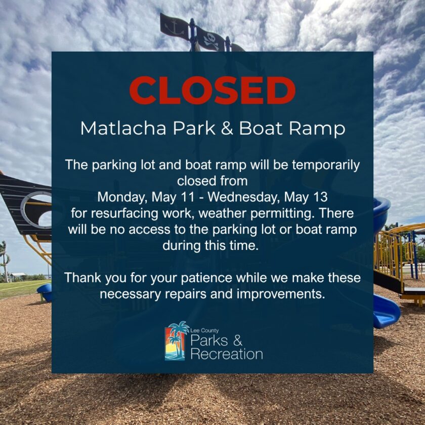 Matlacha Park, boat ramp parking to close May 11-13 - Pineisland Eagle